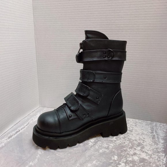 Demonia | Shoes | Demonia Renegade55 Black Vegan Leather Combat Boots ...